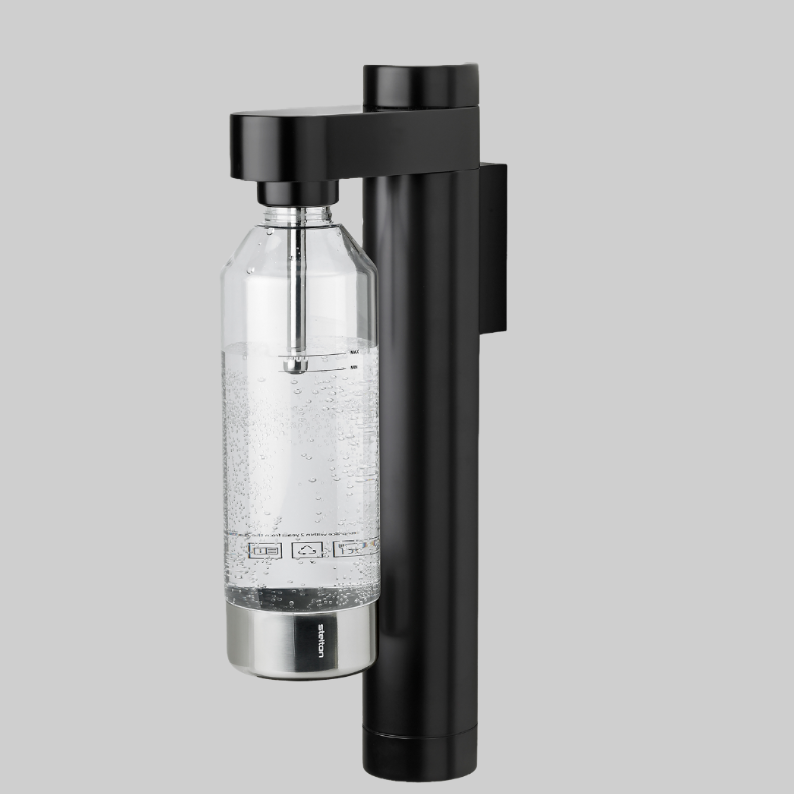 Brus carbonator, wall mount - black metallic