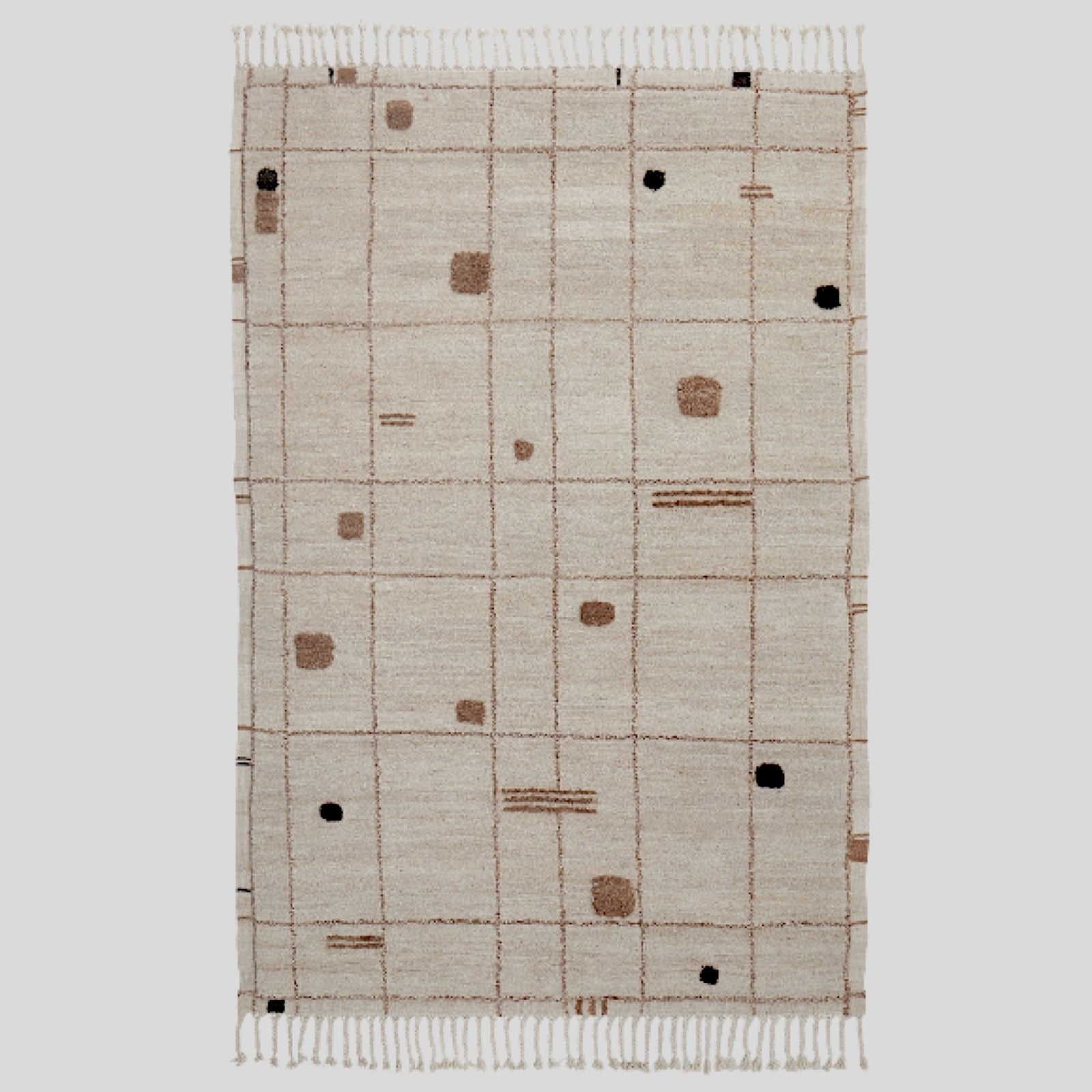 Sera Helsinki - Virta - White, Brown & Black - Hand Knotted Rug