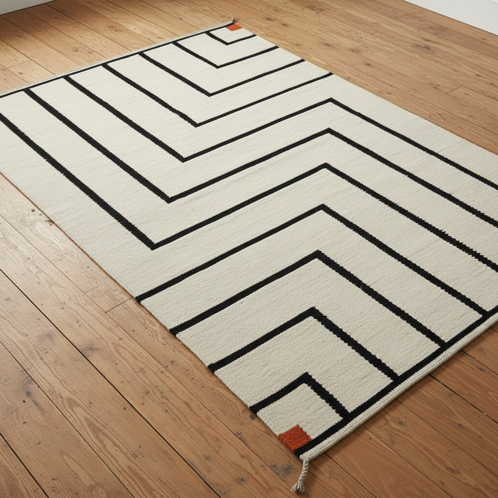 Vibeke Klint Rug VK-1 white/black 200 x 310 cm